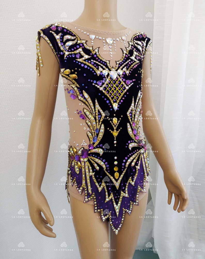 Purple Competition Rhythmic Gymnastics Leotard Roller Skating - Etsy