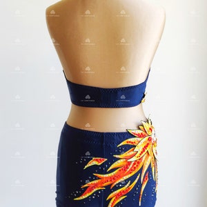 Pole Dance Costume, Pole Performance Set, Dark Blue Pole Costume - Etsy