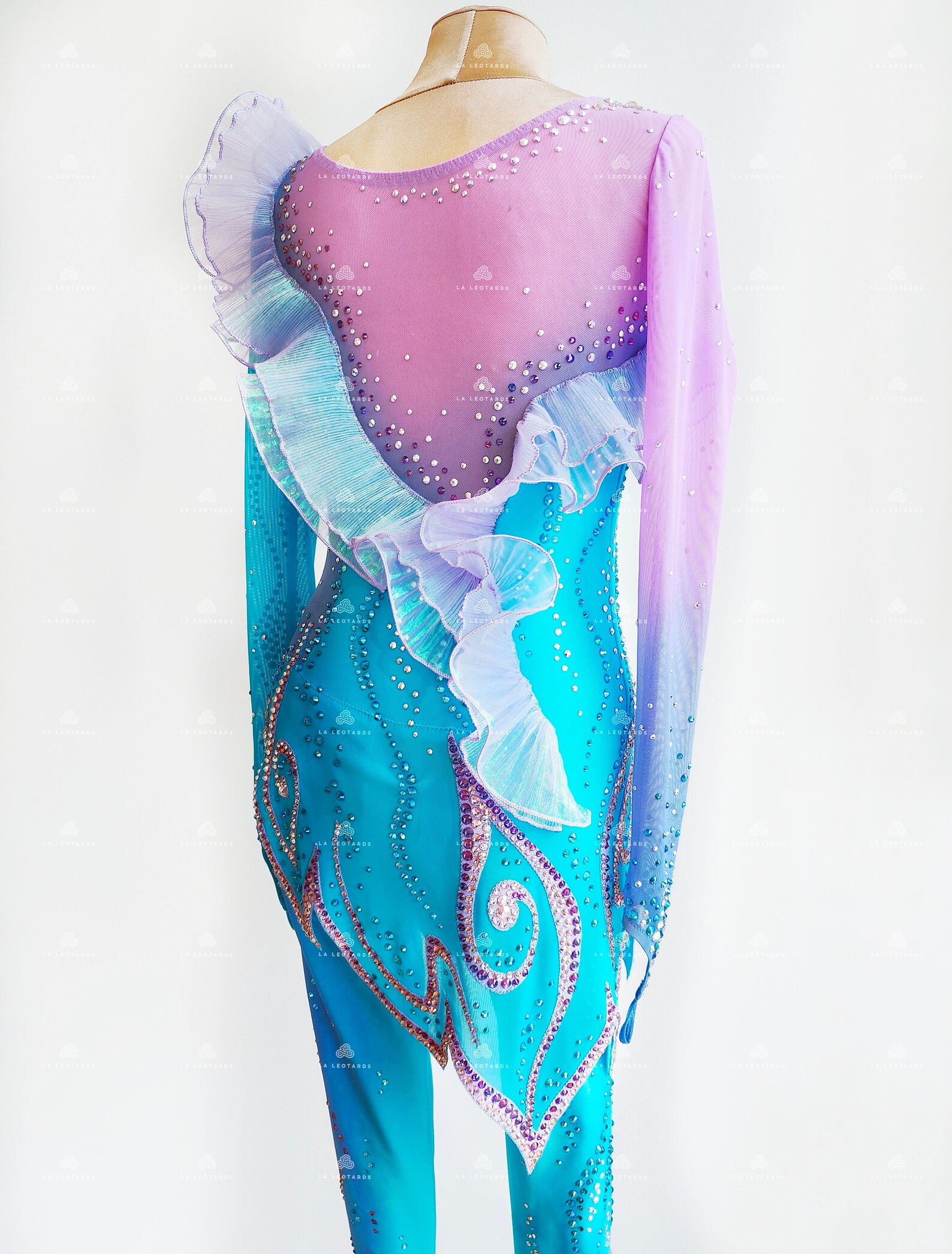 Blue Dragon Figure Skating Unitard, Acro Costume, Roller Skating , Show ...