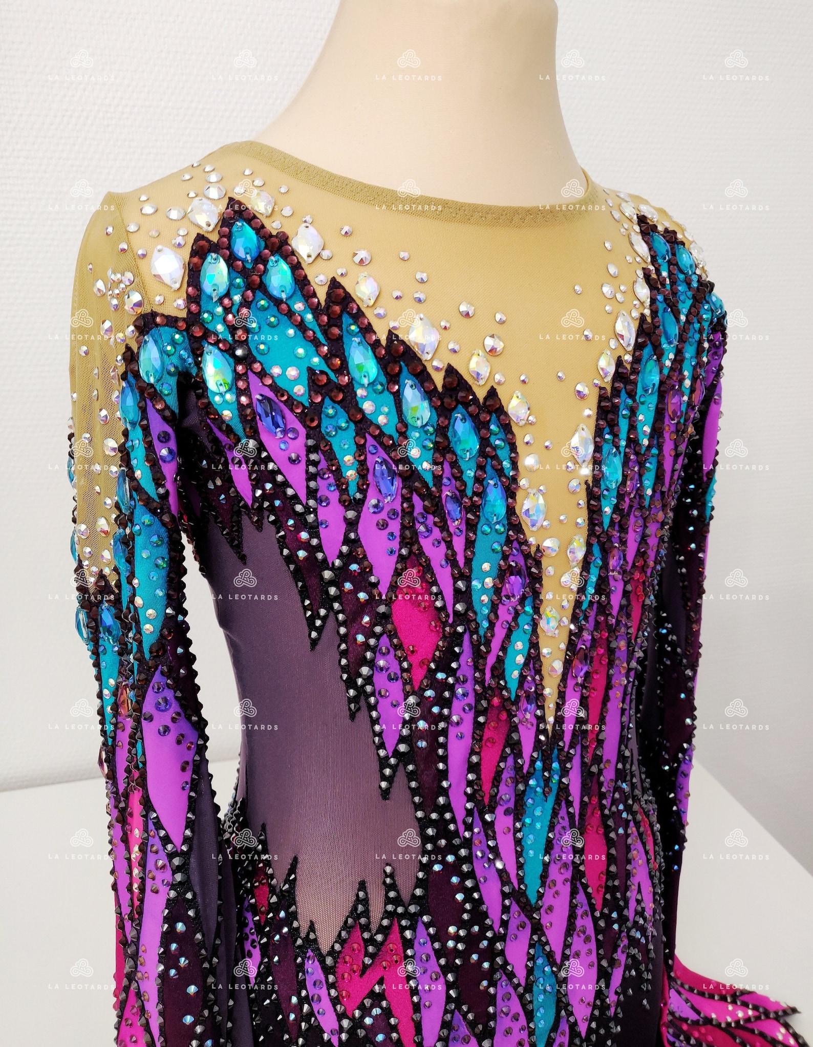 Multicolor Elegant Rhythmic Gymnastic Unitard, Acro Costume, Roller ...