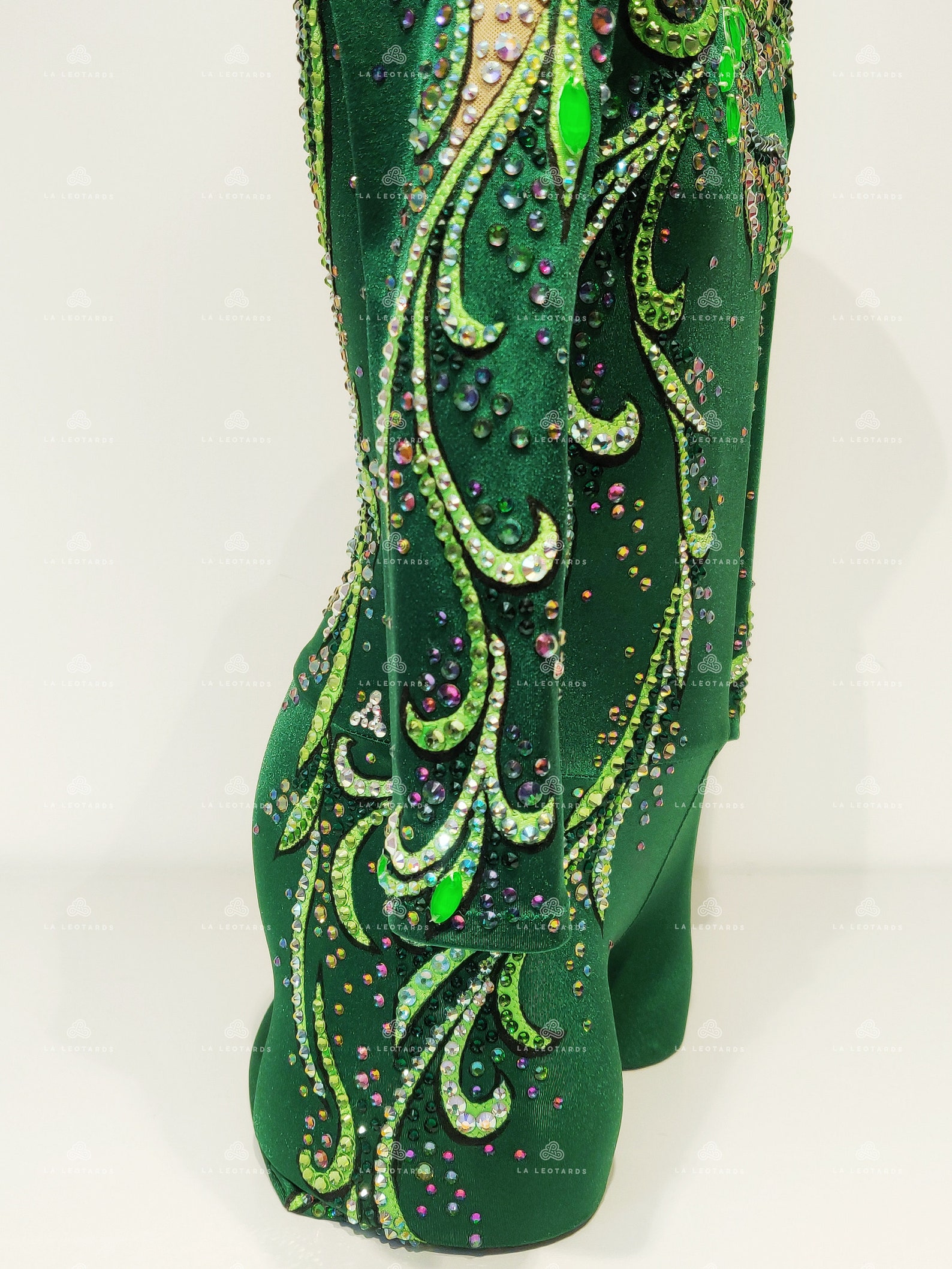 Forest Green Competition Gymnastics Unitard, Acro Costume, Roller ...