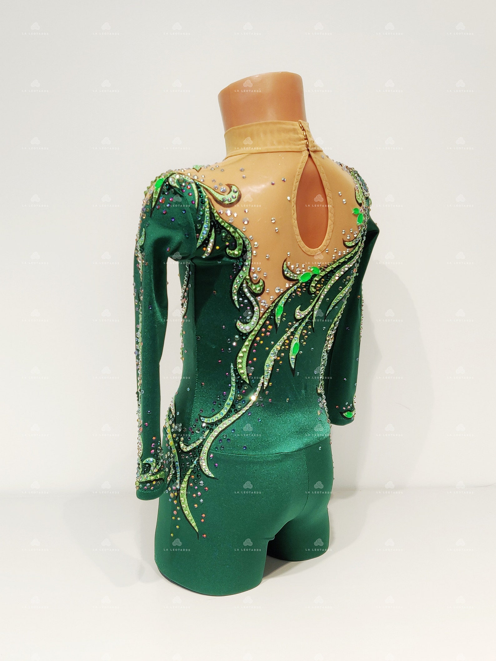 Forest Green Competition Gymnastics Unitard, Acro Costume, Roller ...