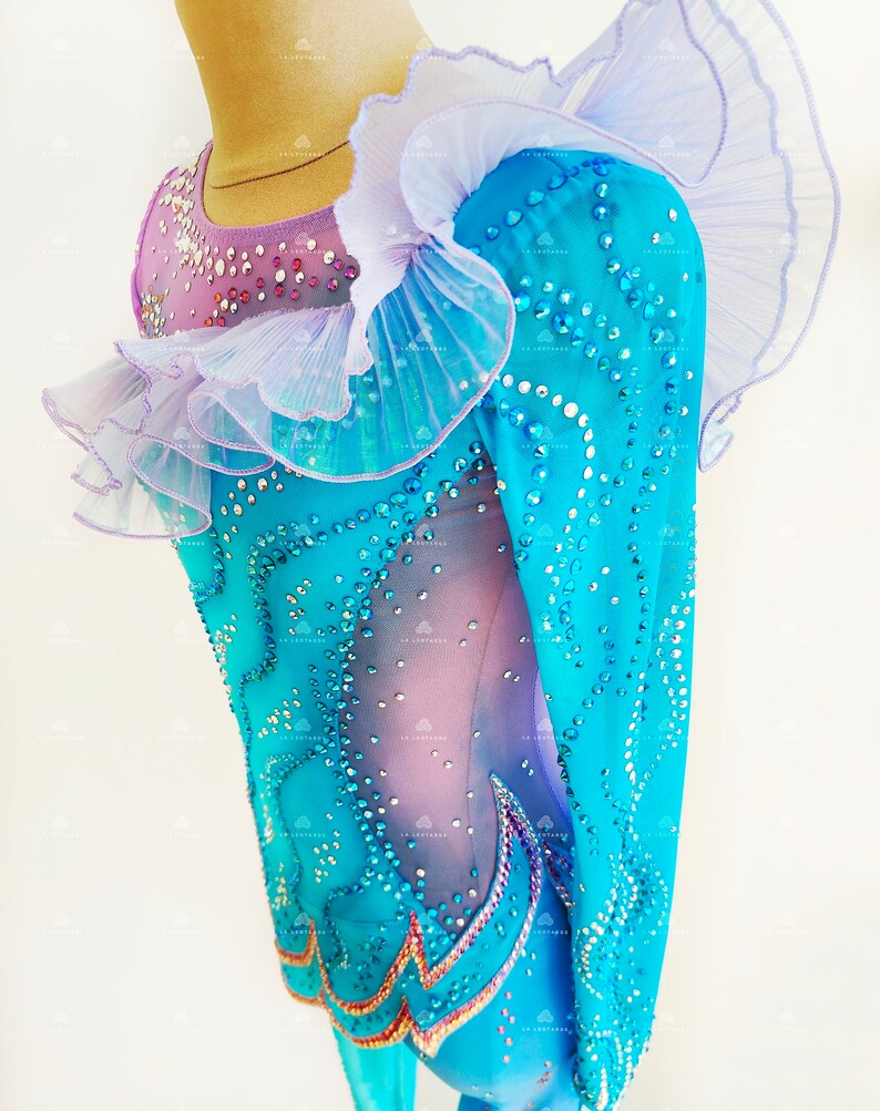 Blue Dragon Figure Skating Unitard, Acro Costume, Roller Skating , Show ...