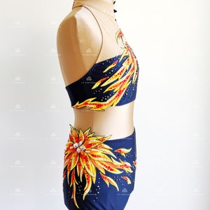 Pole Dance Costume, Pole Performance Set, Dark Blue Pole Costume - Etsy