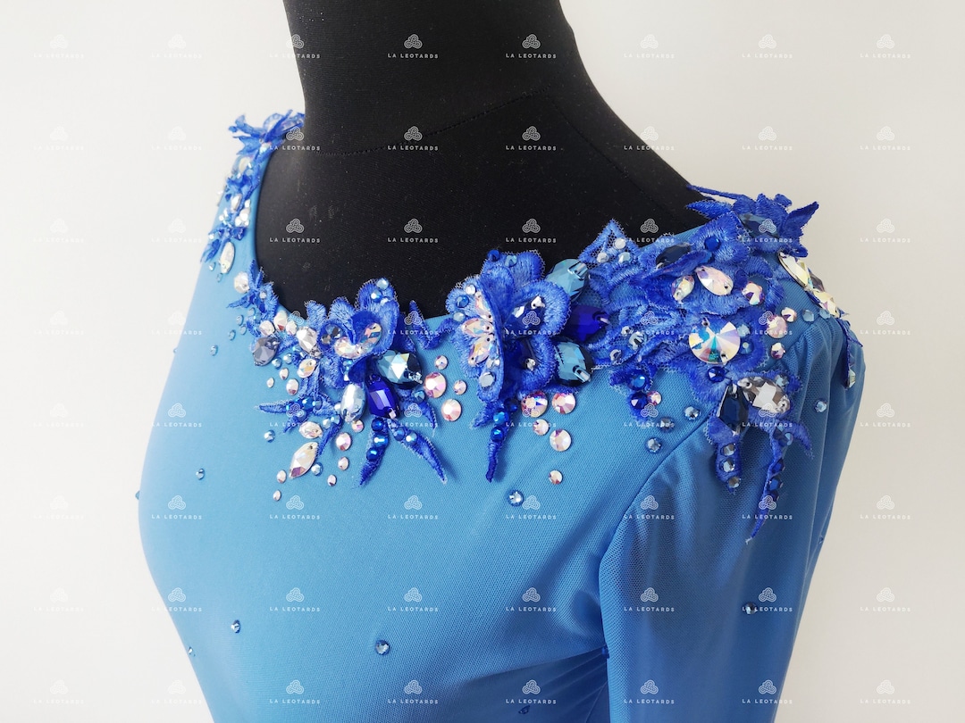 Elegant Light Blue Figure Skating Dress, Roller Skate Dress, Show Dance ...