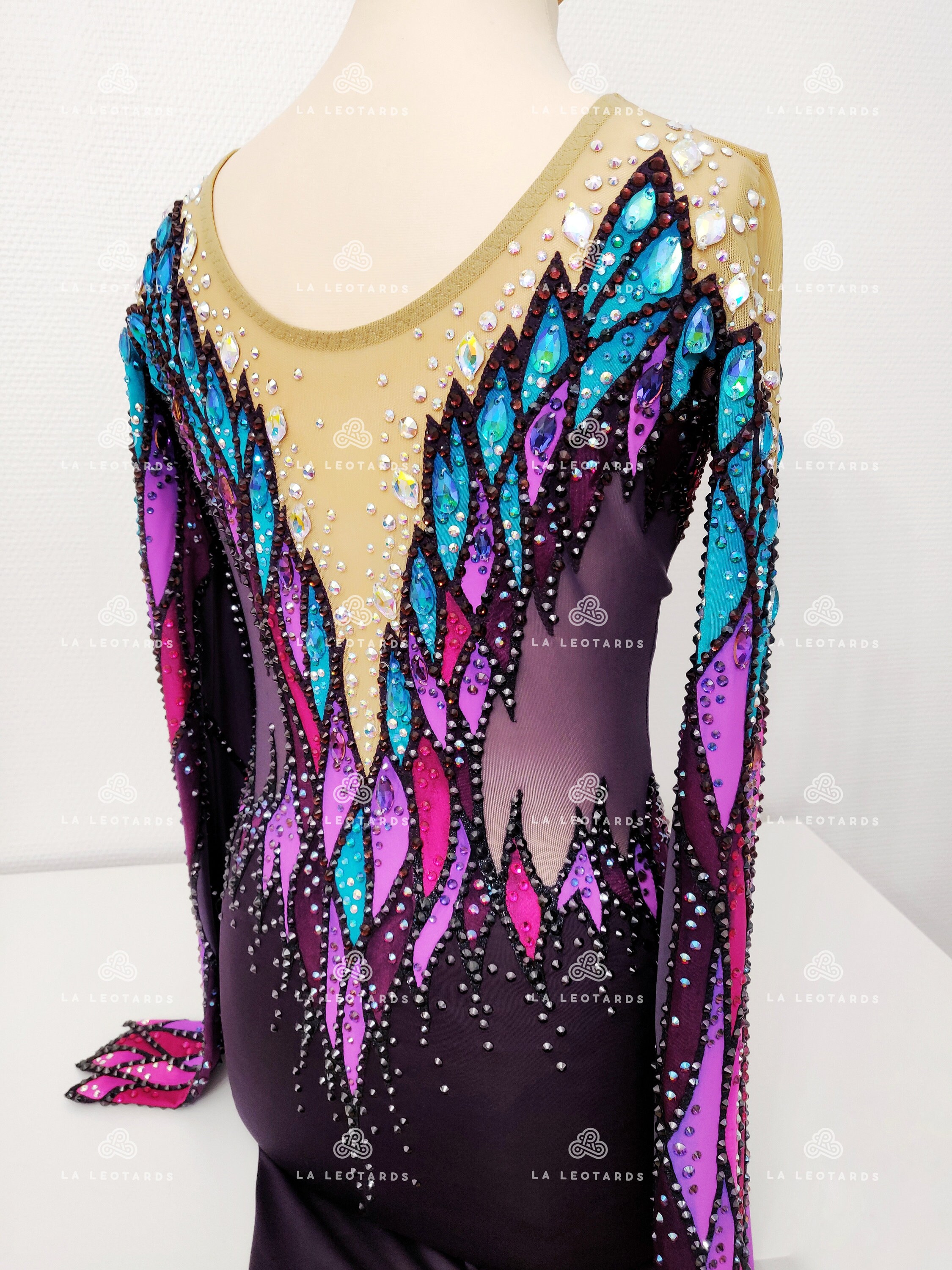 Multicolor Elegant Rhythmic Gymnastic Unitard, Acro Costume, Roller ...