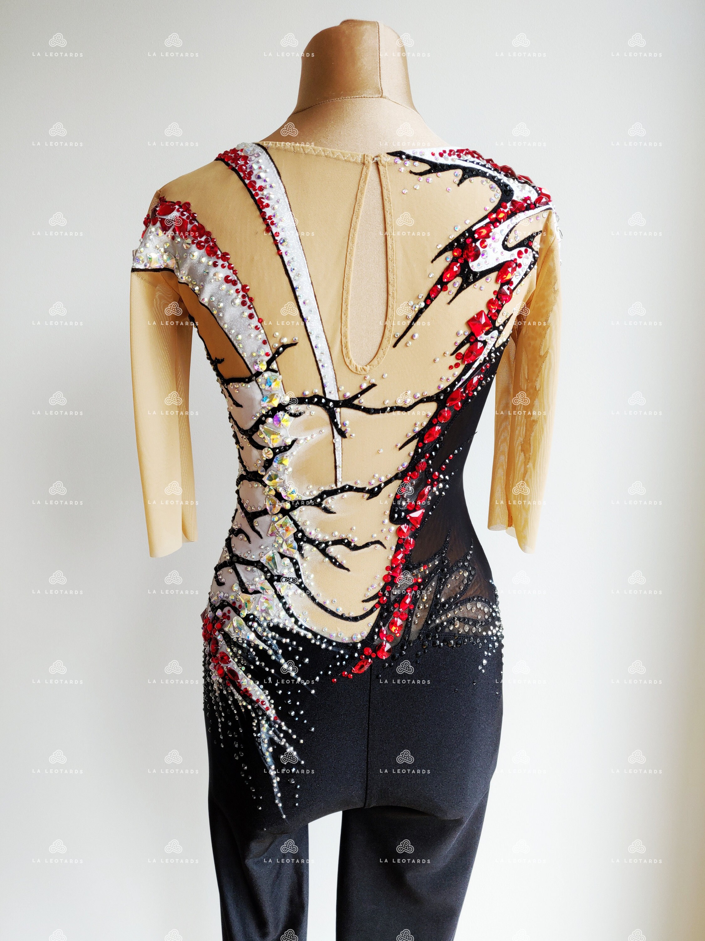 Black and White Competition Gymnastics Unitard, Acro Costume, Roller ...