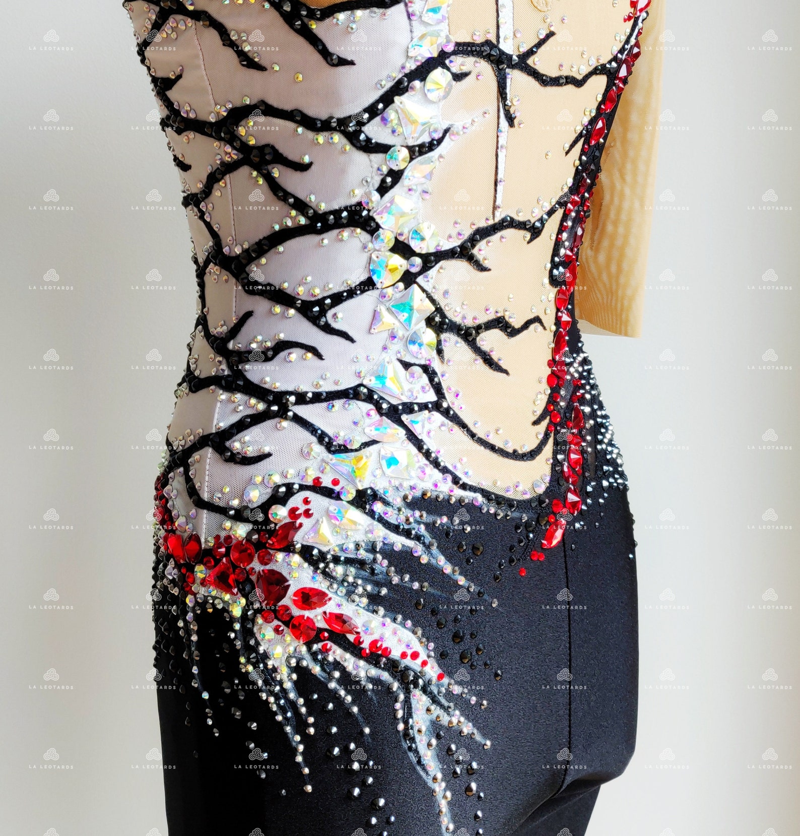 Black and White Competition Gymnastics Unitard, Acro Costume, Roller ...