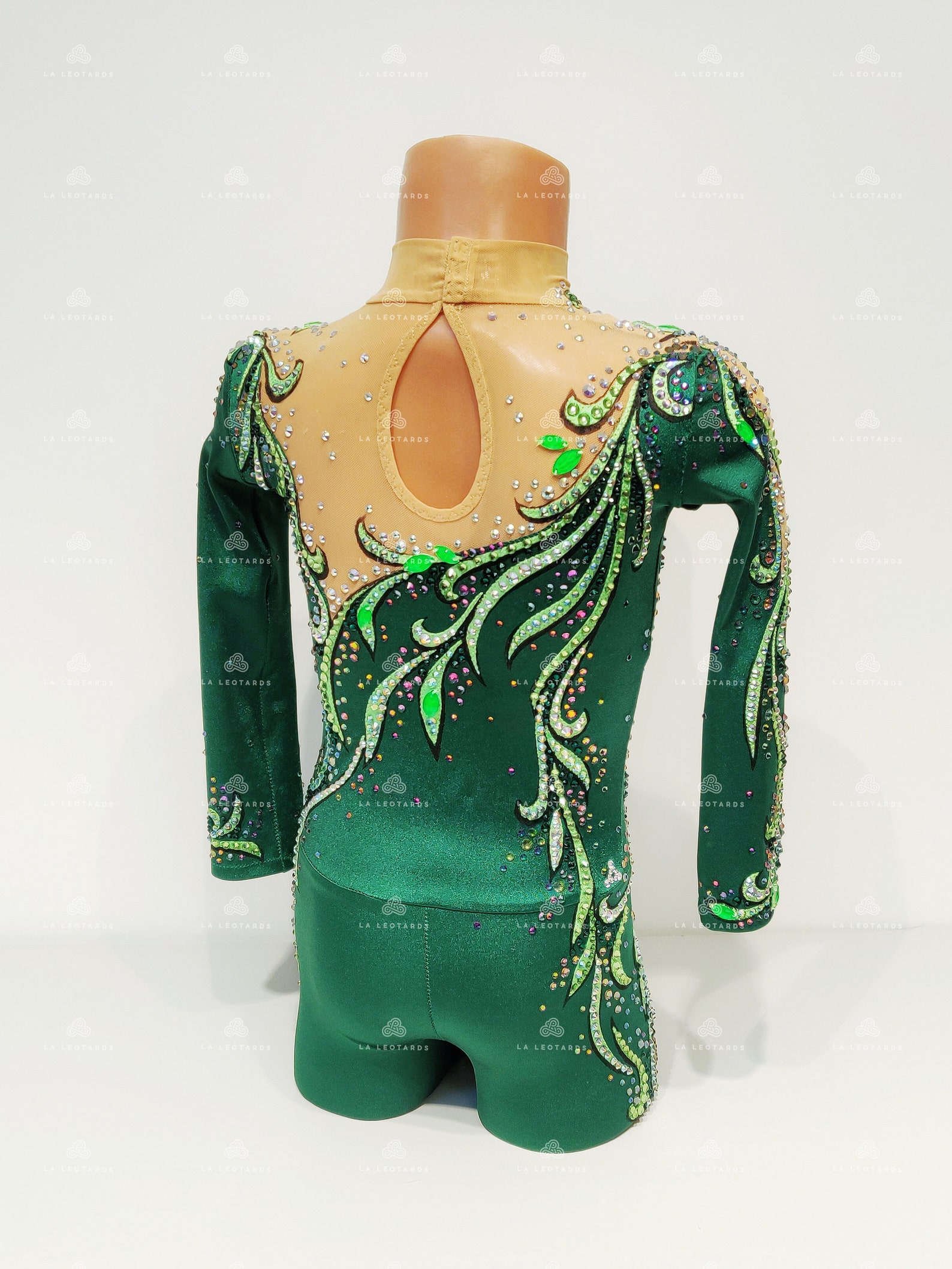 Forest Green Competition Gymnastics Unitard, Acro Costume, Roller ...