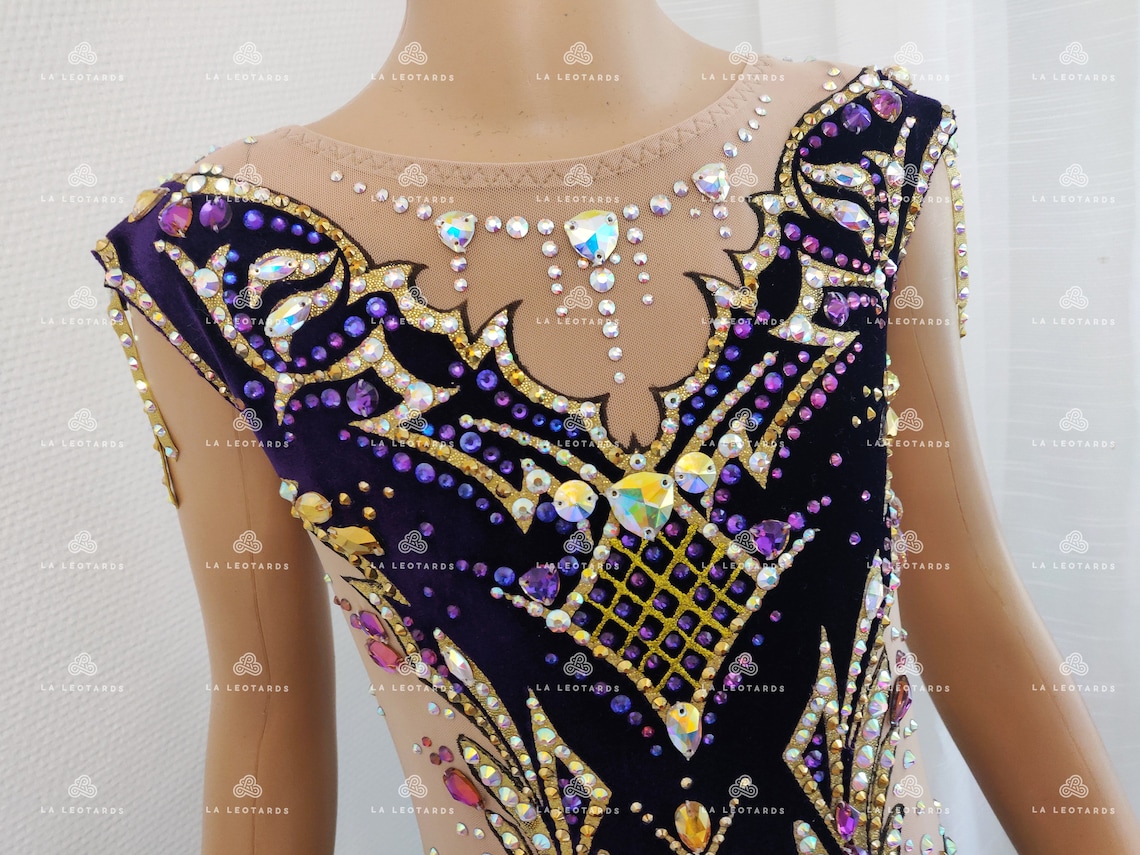 Purple Competition Rhythmic Gymnastics Leotard Roller Skating - Etsy