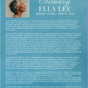 Editable Obituary Program 11x17 | Legacy Funeral Template | Canva ...