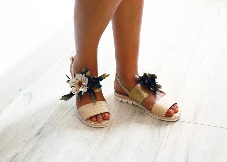Leather Flowers Shoes Clip, Handmade Accessory for Woman Made by Oksana ...