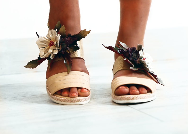 Leather Flowers Shoes Clip, Handmade Accessory for Woman Made by Oksana ...