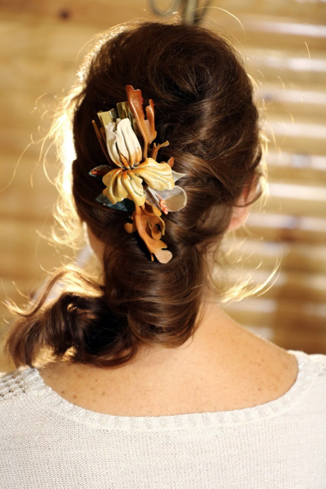 Leather Hair Pin, Hand Made Hair Pin, Woman's Hair Accessories, Stylish ...