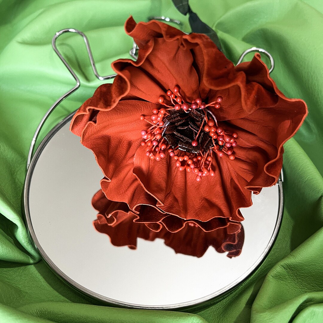Leather Poppy Flowers in Any Color Made by Oksana - Etsy