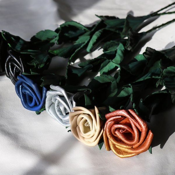 Leather Rose - Etsy