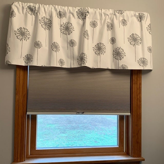 Gray Valance. Light Gray White Valance Check Window Valance, Valance ...