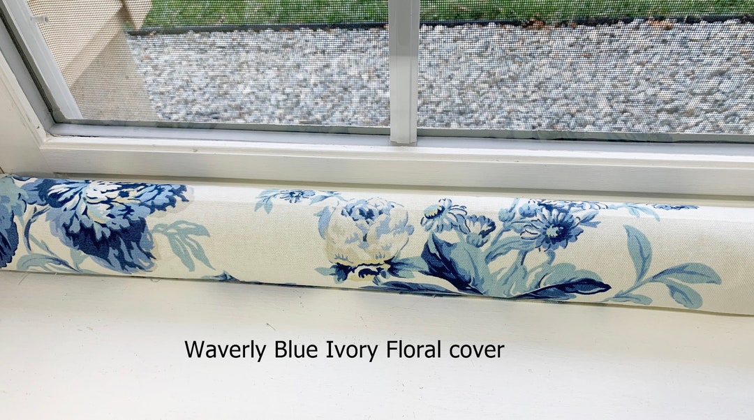 Waverly Blue Floral Cover Door Draft Stopper COVER Breeze Blocker. Door ...