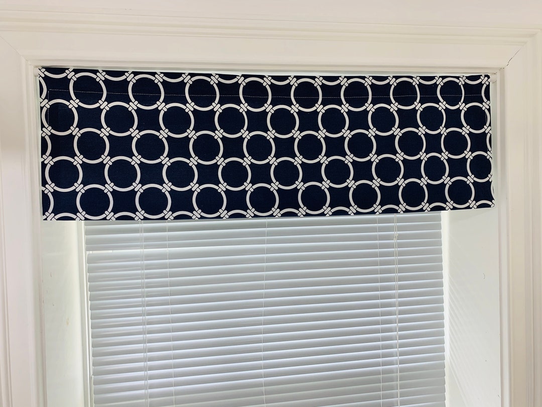 Navy Blue Valance. Navy Blue White Valance Window Valance, Valance ...