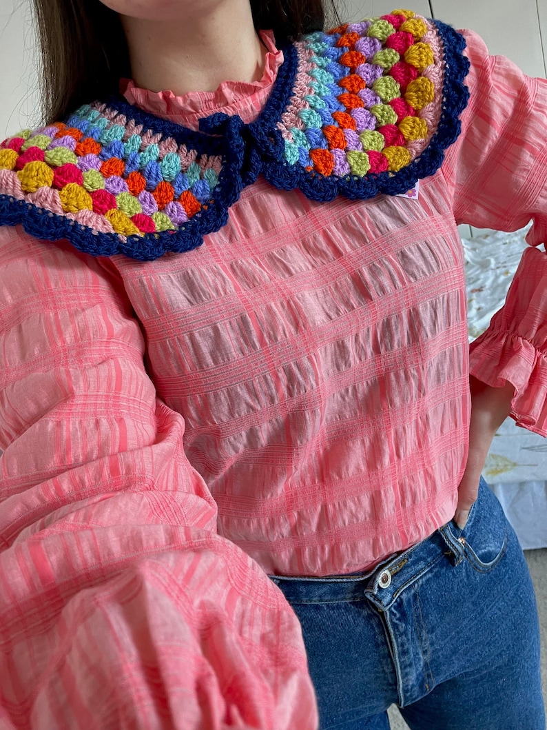 PDF Crochet Pattern Granny Stripe Collar by Realm Designs - Etsy
