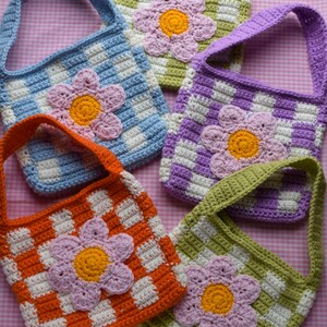 PDF Crochet Pattern- Checked Flower Bag by Realm Designs - Etsy