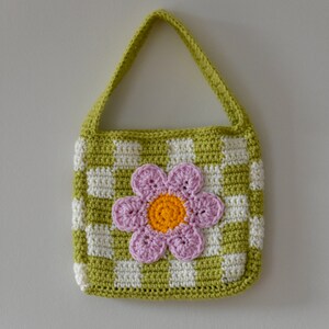 PDF Crochet Pattern- Checked Flower Bag by Realm Designs - Etsy