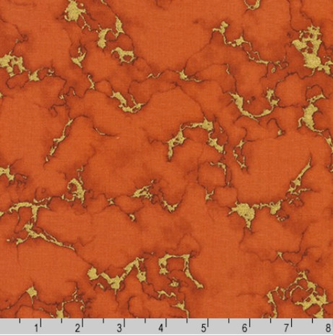 Silverstone Marble Texture Adobe Gold Metallic Fabric by Vanessa ...