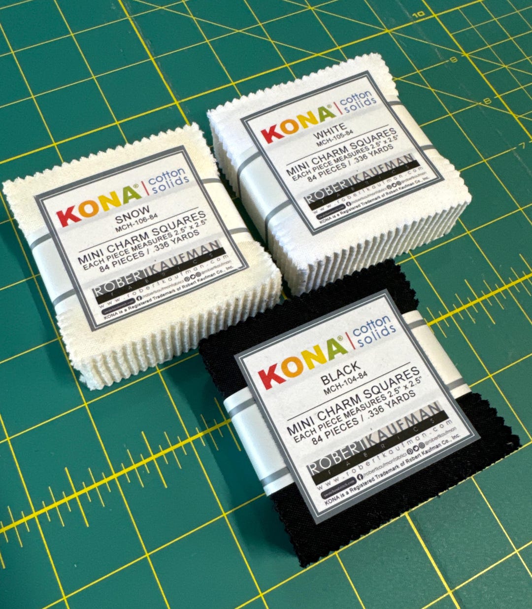 Kona Cotton Mini Charm Pack: 84 Solid Fabric Squares (2.5"x2.5") - Etsy