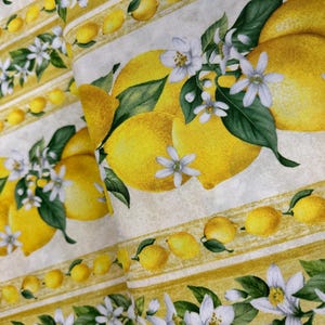 Lemon Bouquet - Lemon Bouquet 11 Inch Border Stripe Fabric - Digital ...