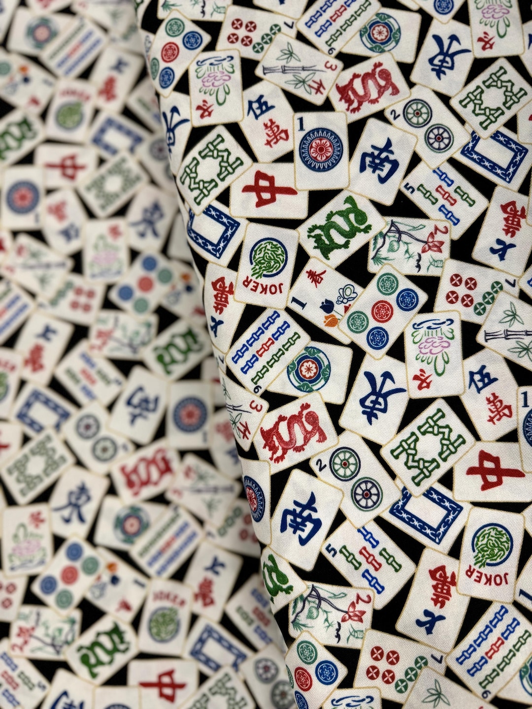 Mahjong Game Tiles Fabric by Timeless Treasures - Digital Print ...