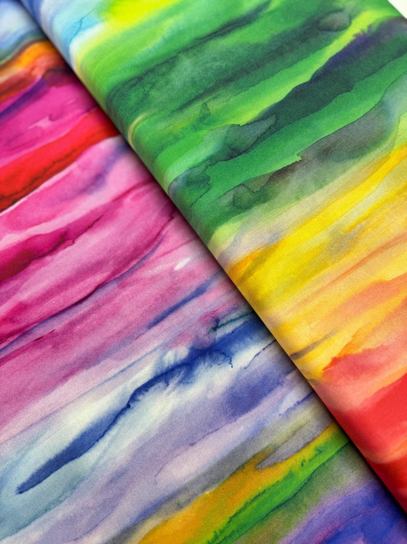 Gradients 2 - Watercolor Rainbow Multi Fabric - Digital Print - Cotton ...