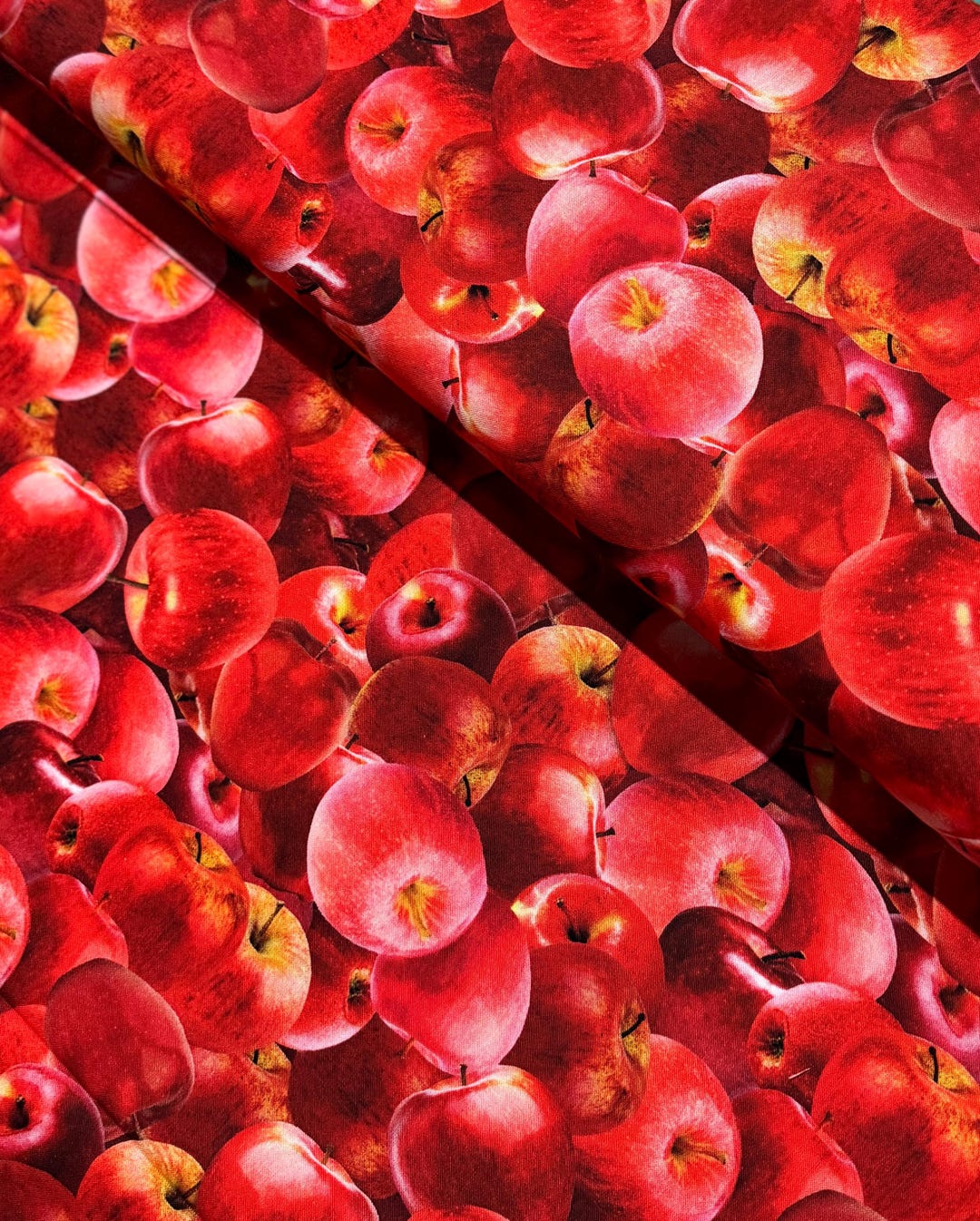 Orchard Valley - Packed Red Apples Fabric - Digital Print - Cotton ...
