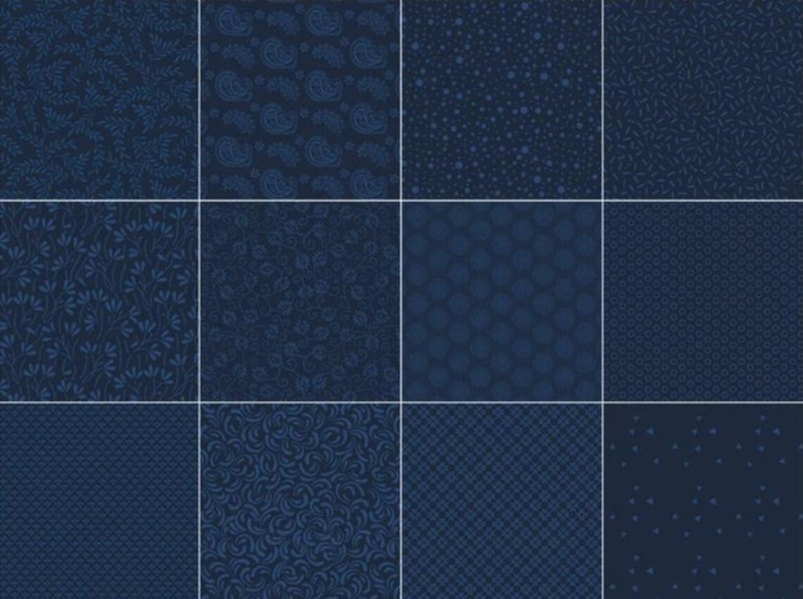 In the Navy 5 Karat Gems/charm Pack - 42, 5" X 5" Precut Fabric Squares ...