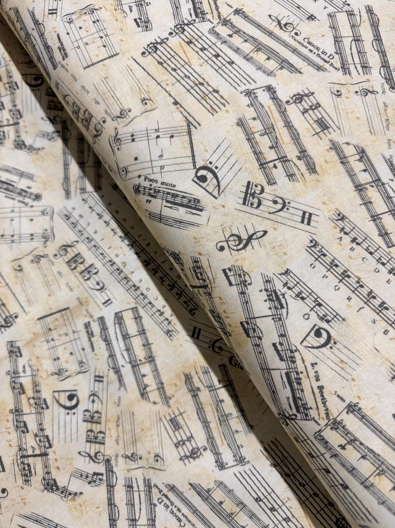 Sonata - Musical Scales Fabric - Digital Print - Cotton Fabric - Etsy