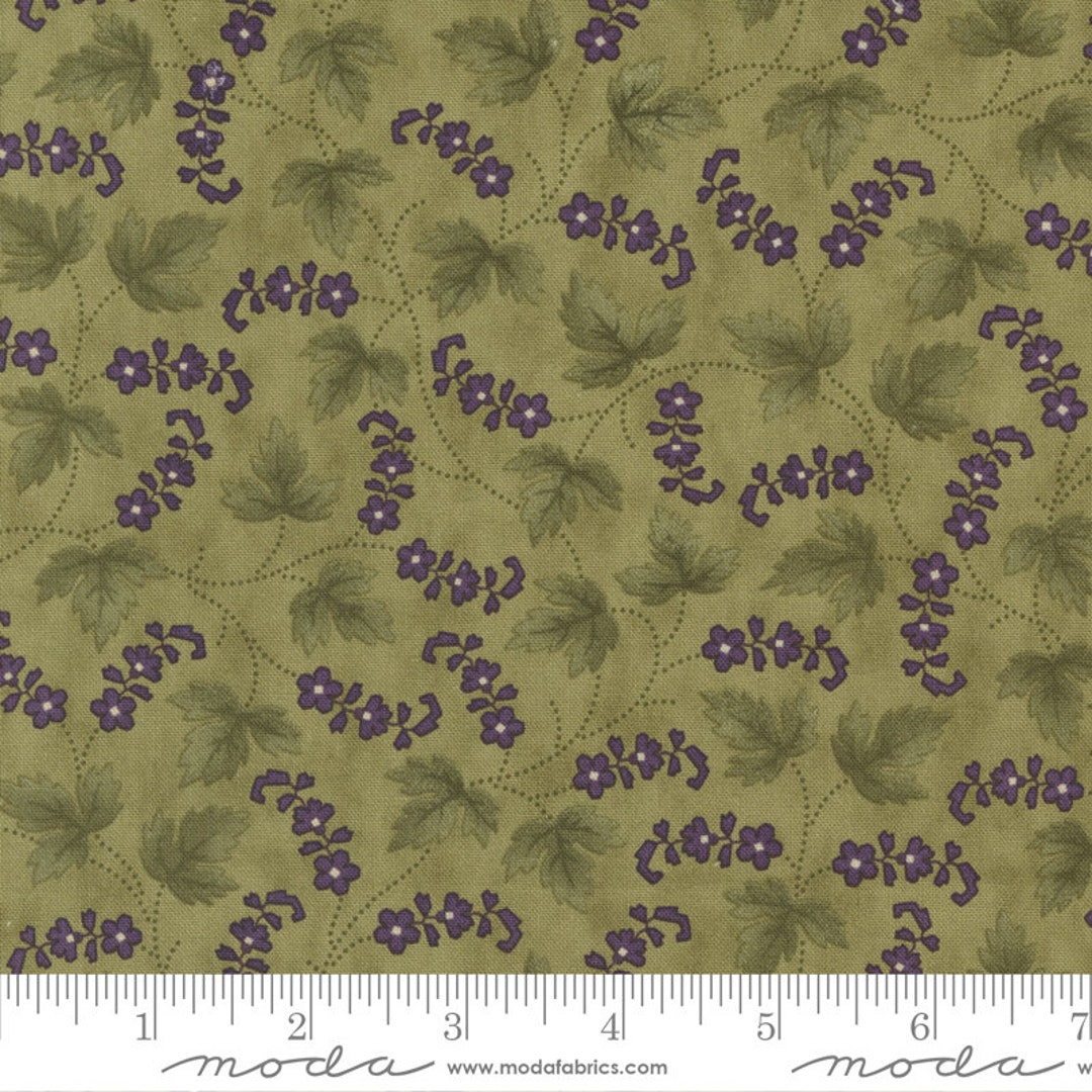 Iris Ivy Olive - Floral Fabric by Jan Patek - Cotton Fabric - Etsy