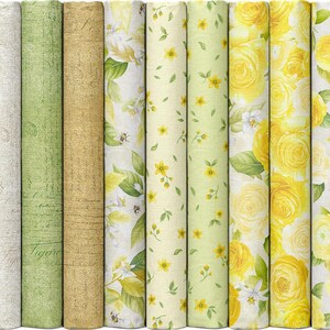 Lemon Bouquet - Lemon Bouquet 11 Inch Border Stripe Fabric - Digital ...
