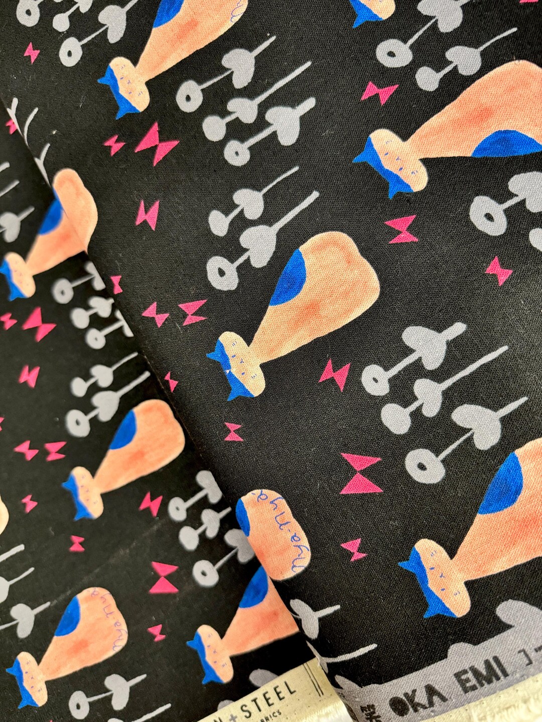 Canvas Fabric - Once Upon a Time - Nya Nya - Jet Canvas Fabric by Oka ...