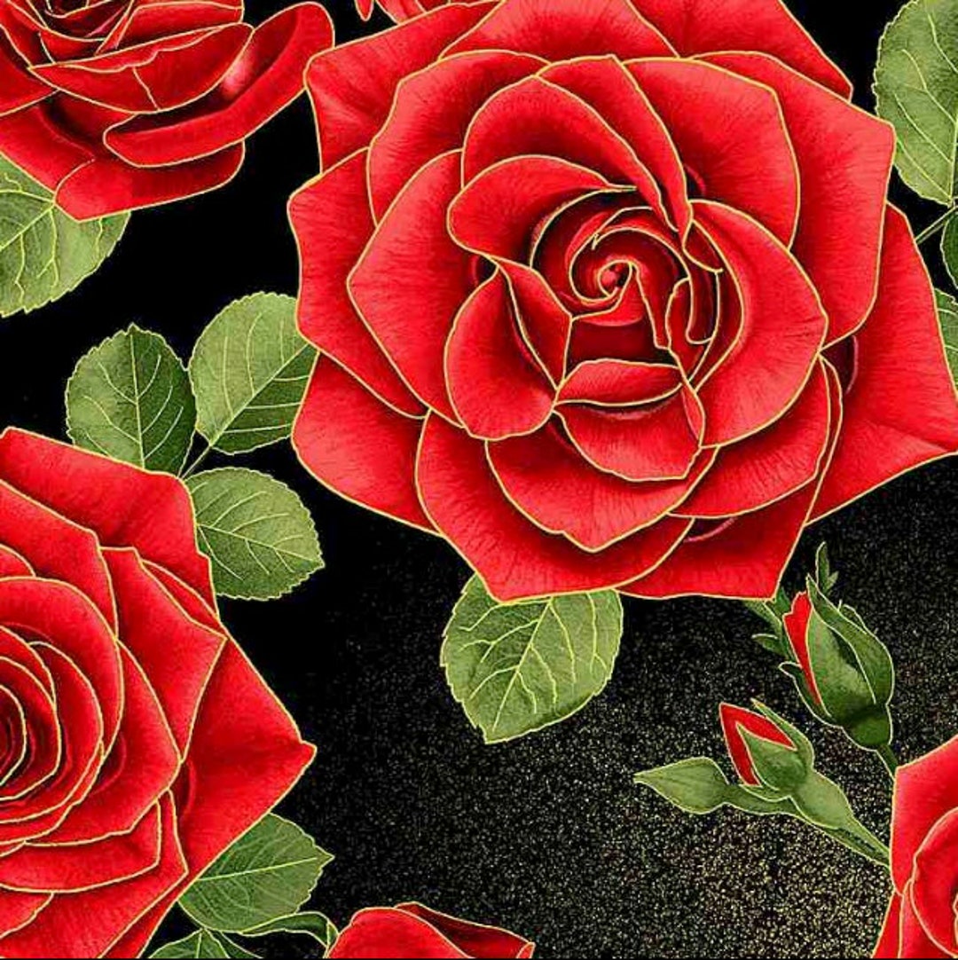 Gilded Rose Gilded Red Metallic Roses Large by Chong-a Hwang Metallic ...