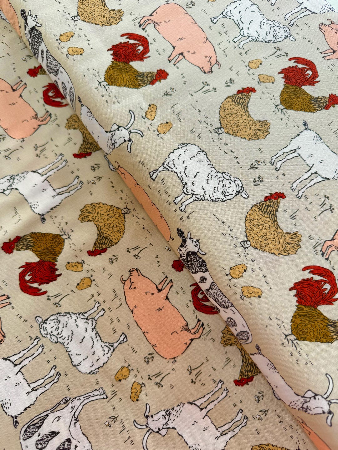 Farmstead - Animal Farm Linen Fabric by Moda | 100% Cotton | 20903-12 ...