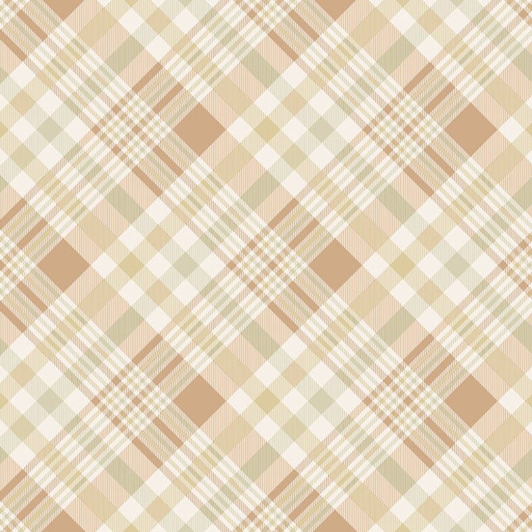 Happy Fall Y'all - Apple Harvest Bias Plaid Natural Fabric by Gail ...