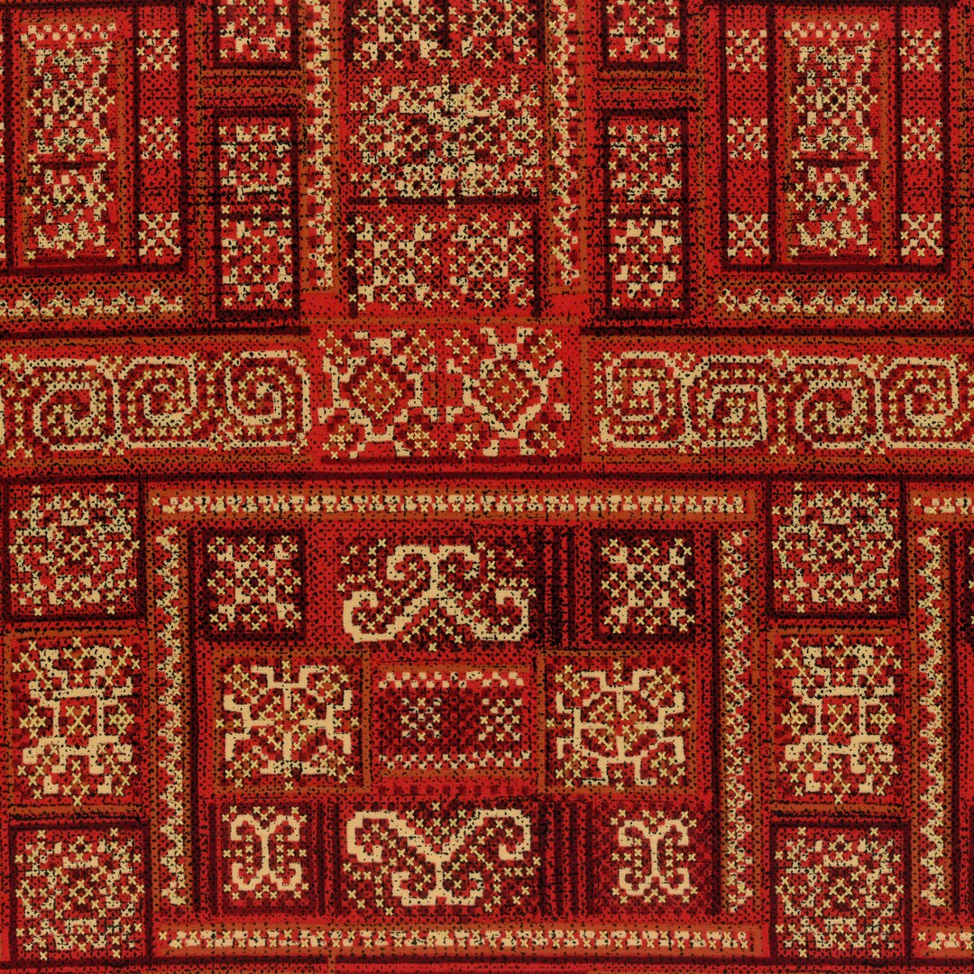 Mandalay - Cayenne/gold Metallic - Cotton Fabric - Etsy
