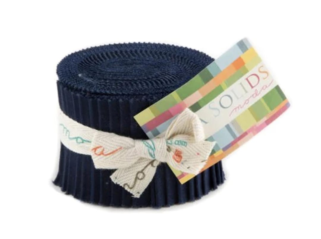 Bella Solids Navy Junior Jelly Roll - 20, 2.5" X 42" Strips of Same ...
