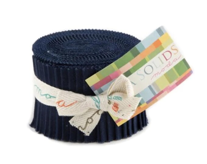 Bella Solids Navy Junior Jelly Roll - 20, 2.5" X 42" Strips of Same ...