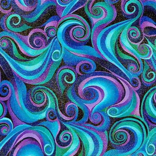 Blue Swirl Fabric - Etsy
