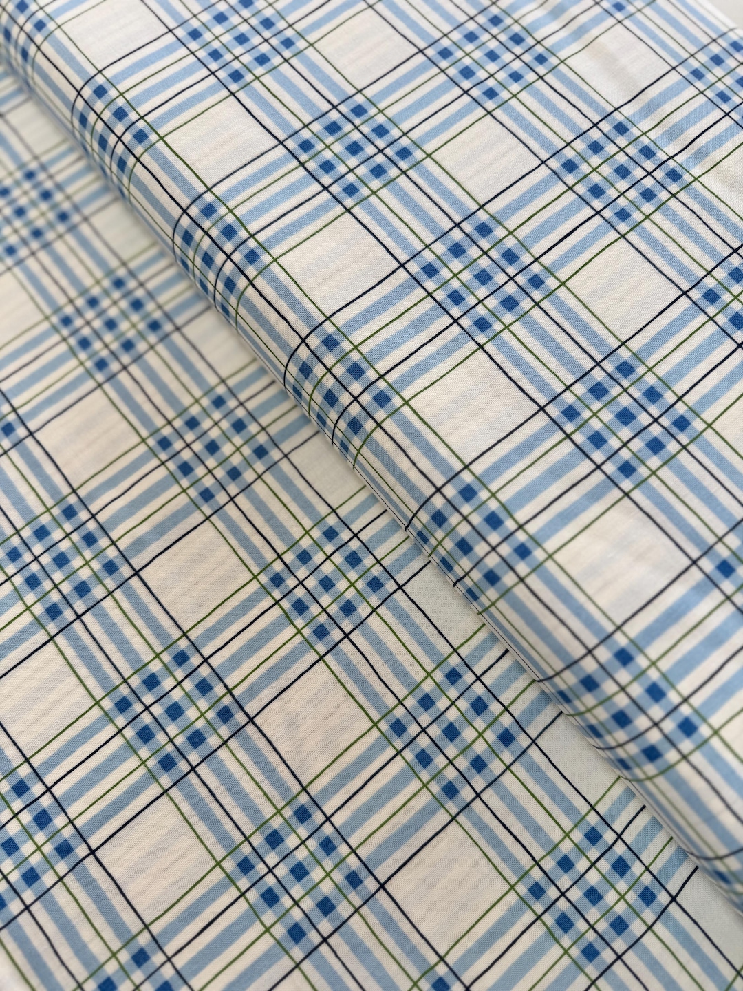Lakehouse Plaid Cotton Fabric: Cloud White Quilting Material by Moda - Etsy
