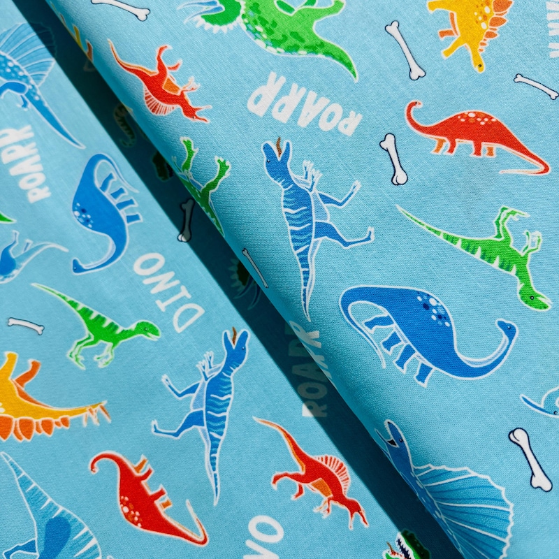 Glow a Saurus Fabric - Etsy