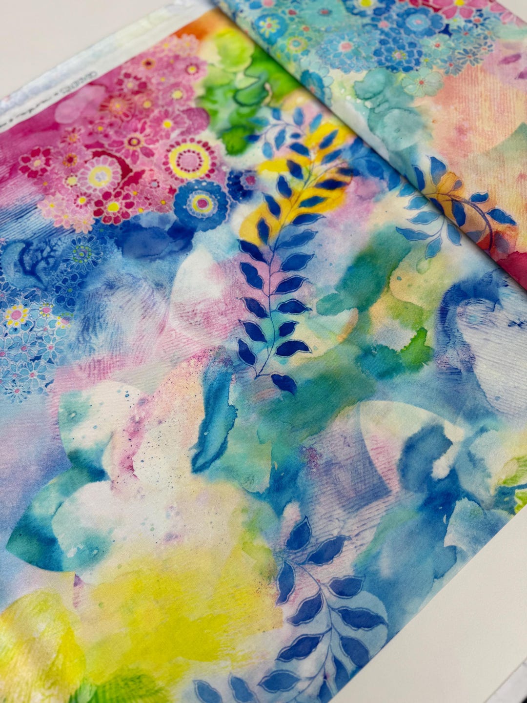 Gradients - Watercolor Garden Multi Digital Print - Cotton Fabric - Etsy