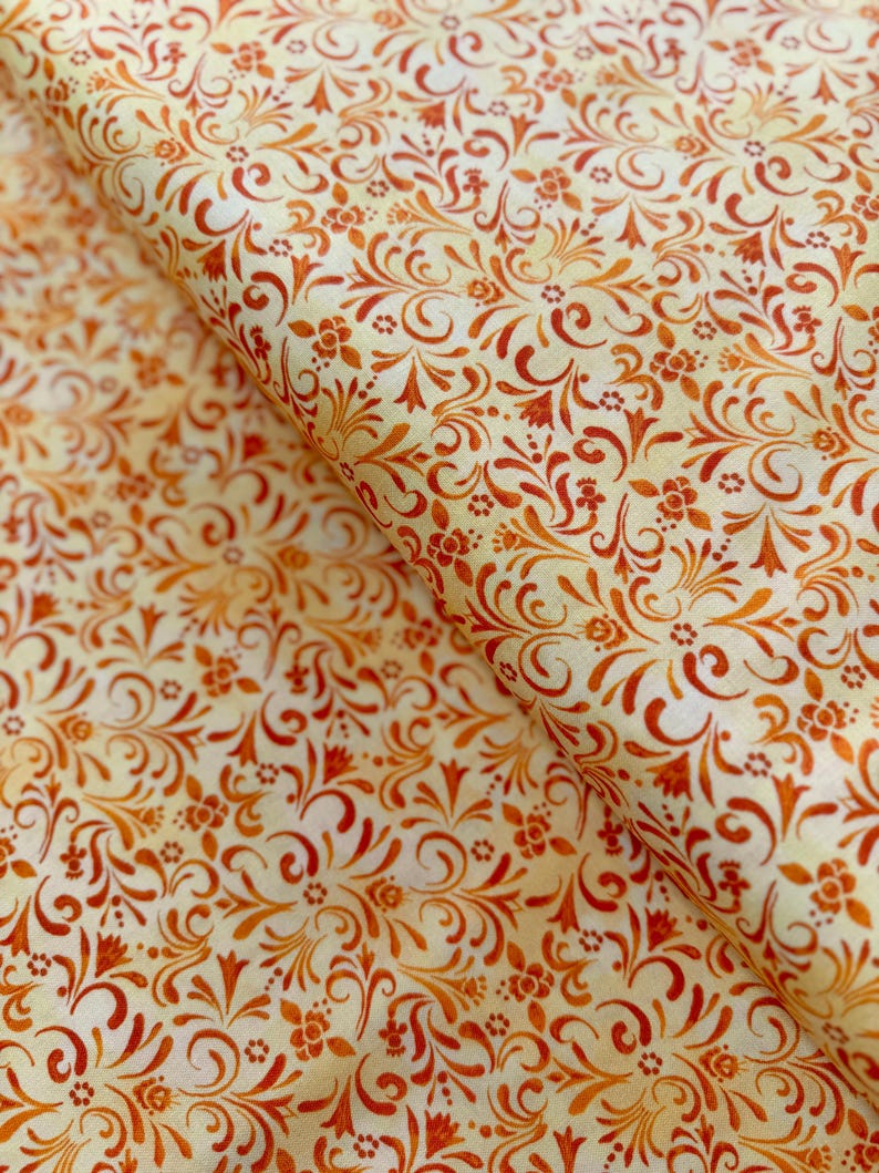 Shorelights Scroll Yellow Fabric by Jim Shore - Benartex – 9440-33 ...