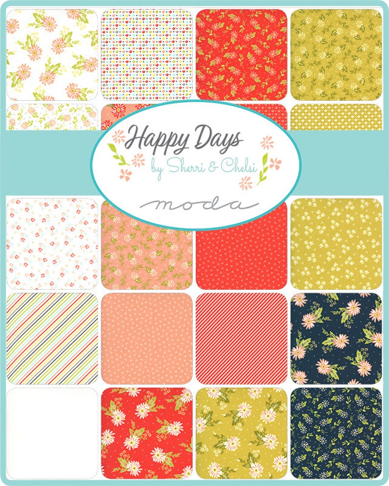 Moda Fabrics Happy Days Charm Pack by Sherri & Chelsi 42 - Etsy