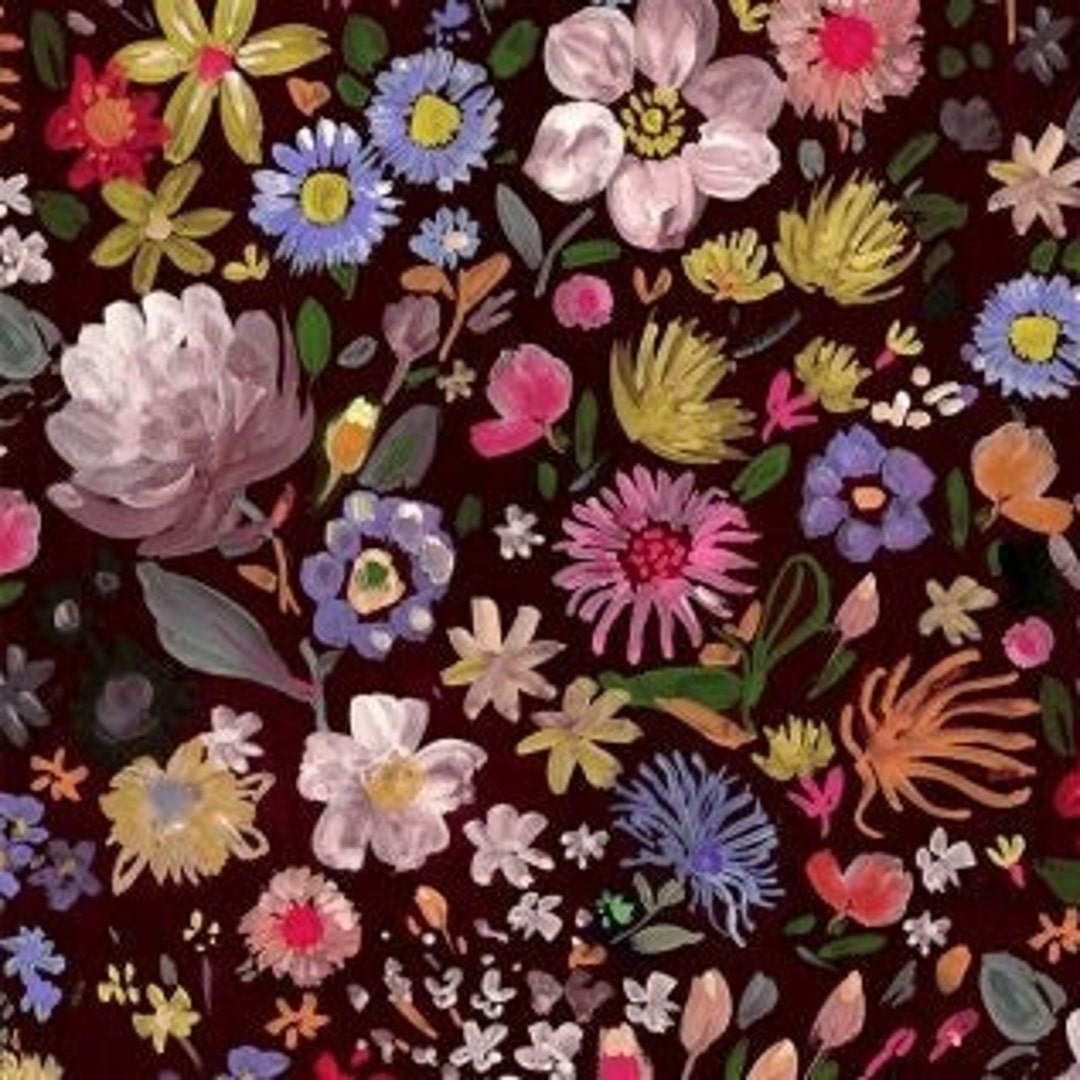 Autumn Floral Multi - Digital Print - Cotton Fabric - Etsy